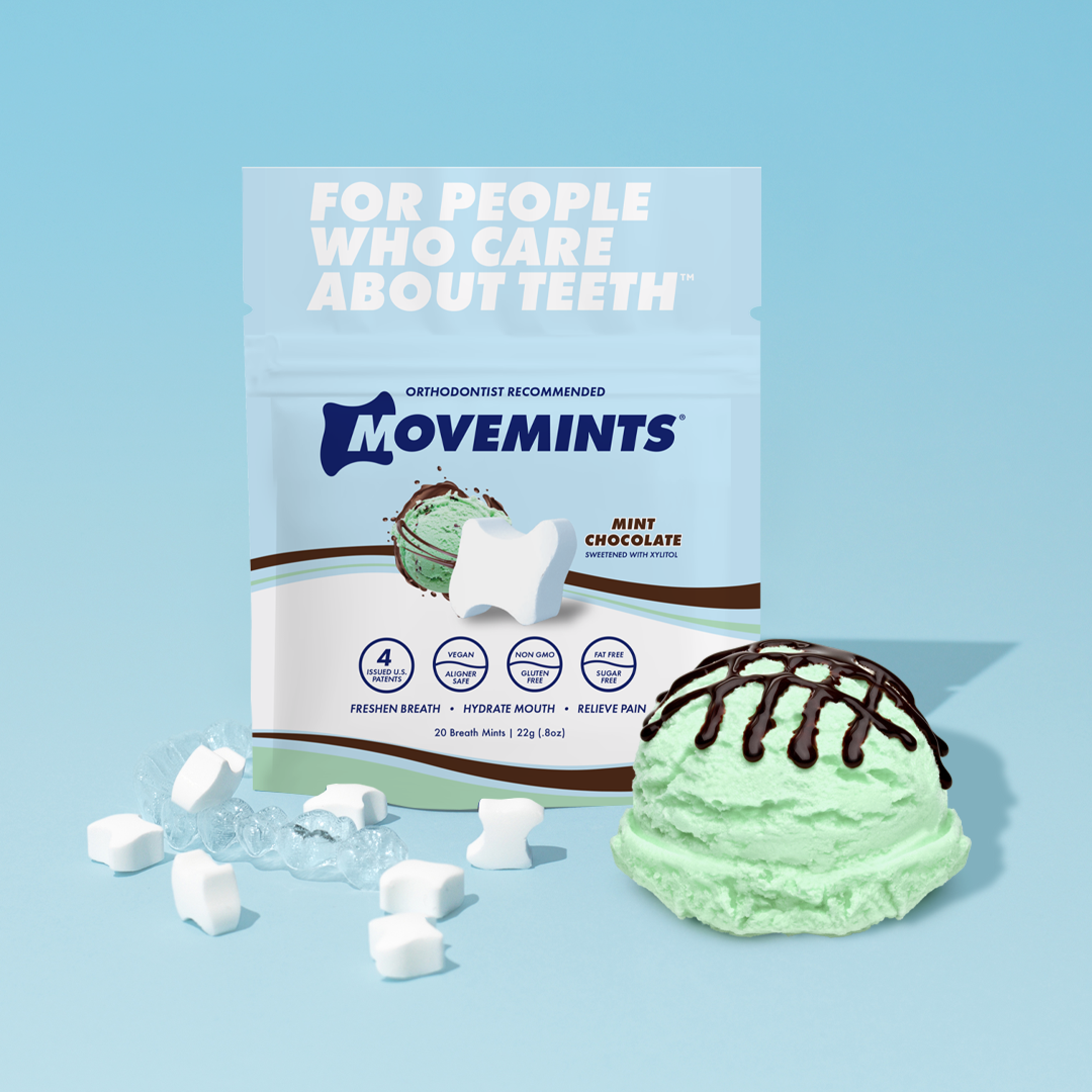 Movemints Breath Mints for Aligners | Mint Chocolate
