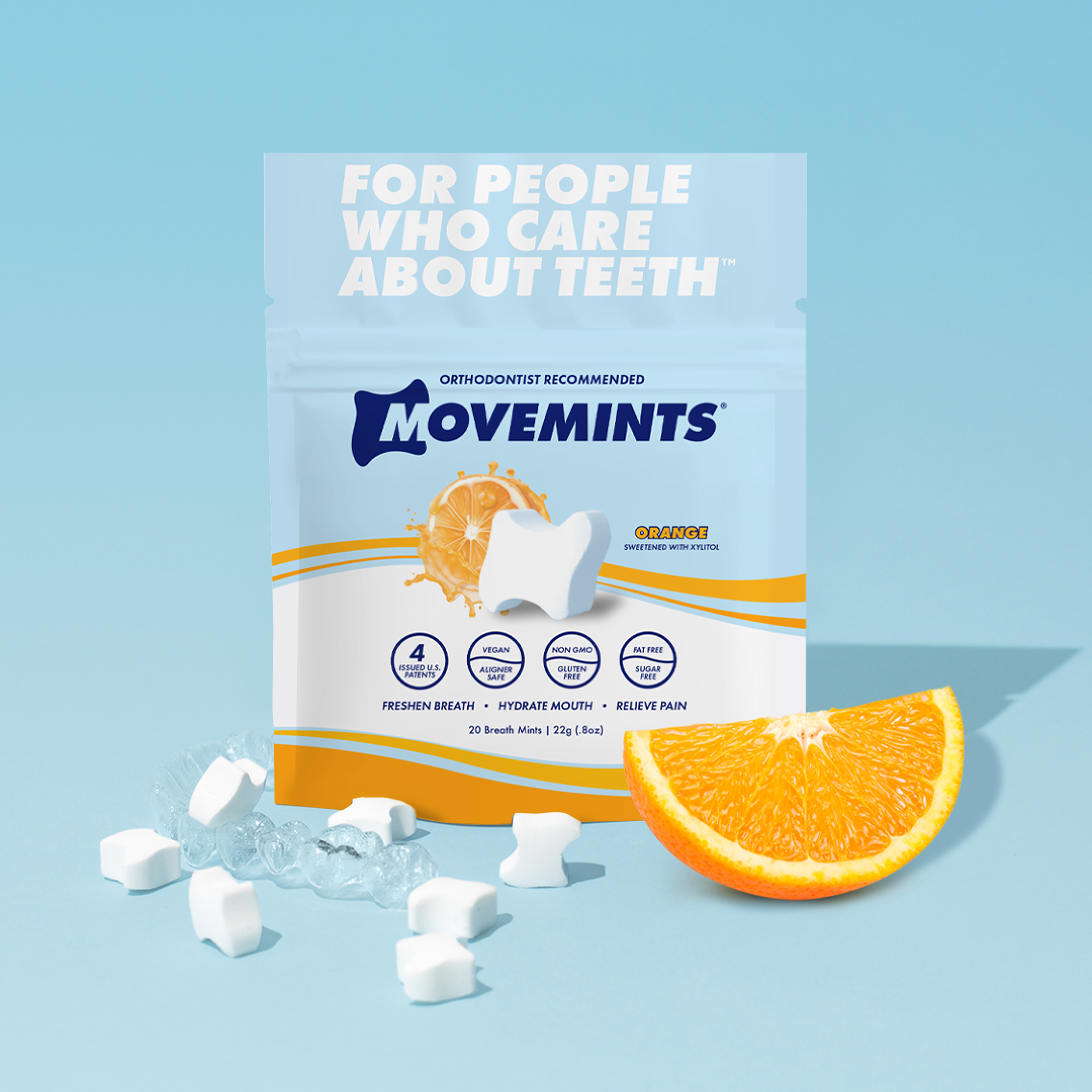 Movemints Breath Mints for Aligners | Orange